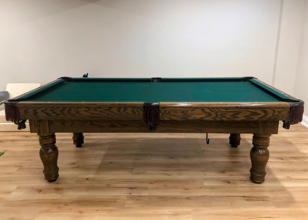 8' PREOWNED CANADA BILLIARD CLASSIC SLATE POOL TABLE INSTALLED WITH AC ...
