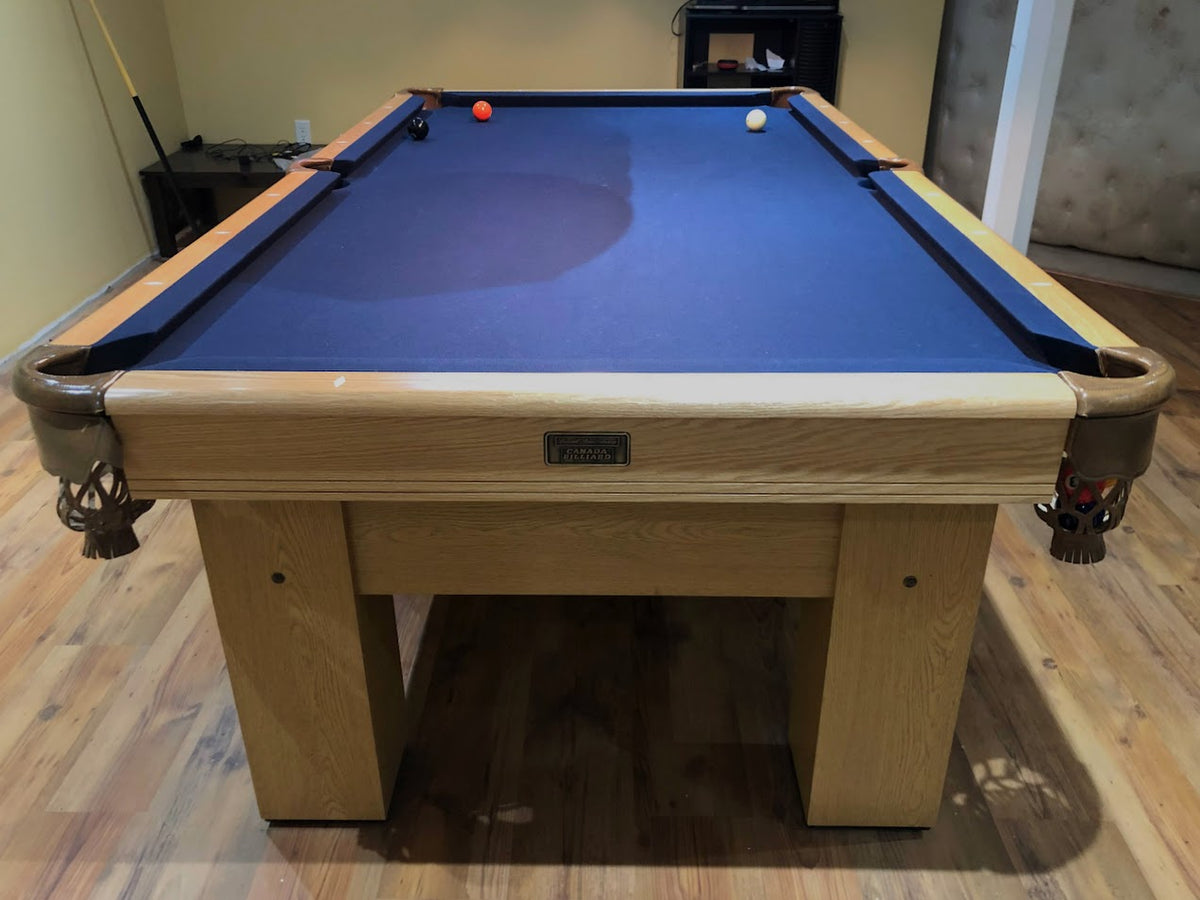 PREOWNED 8 FOOT CANADA BILLIARD SPECIAL ANNIVERSARY POOL TABLE NATURAL ...