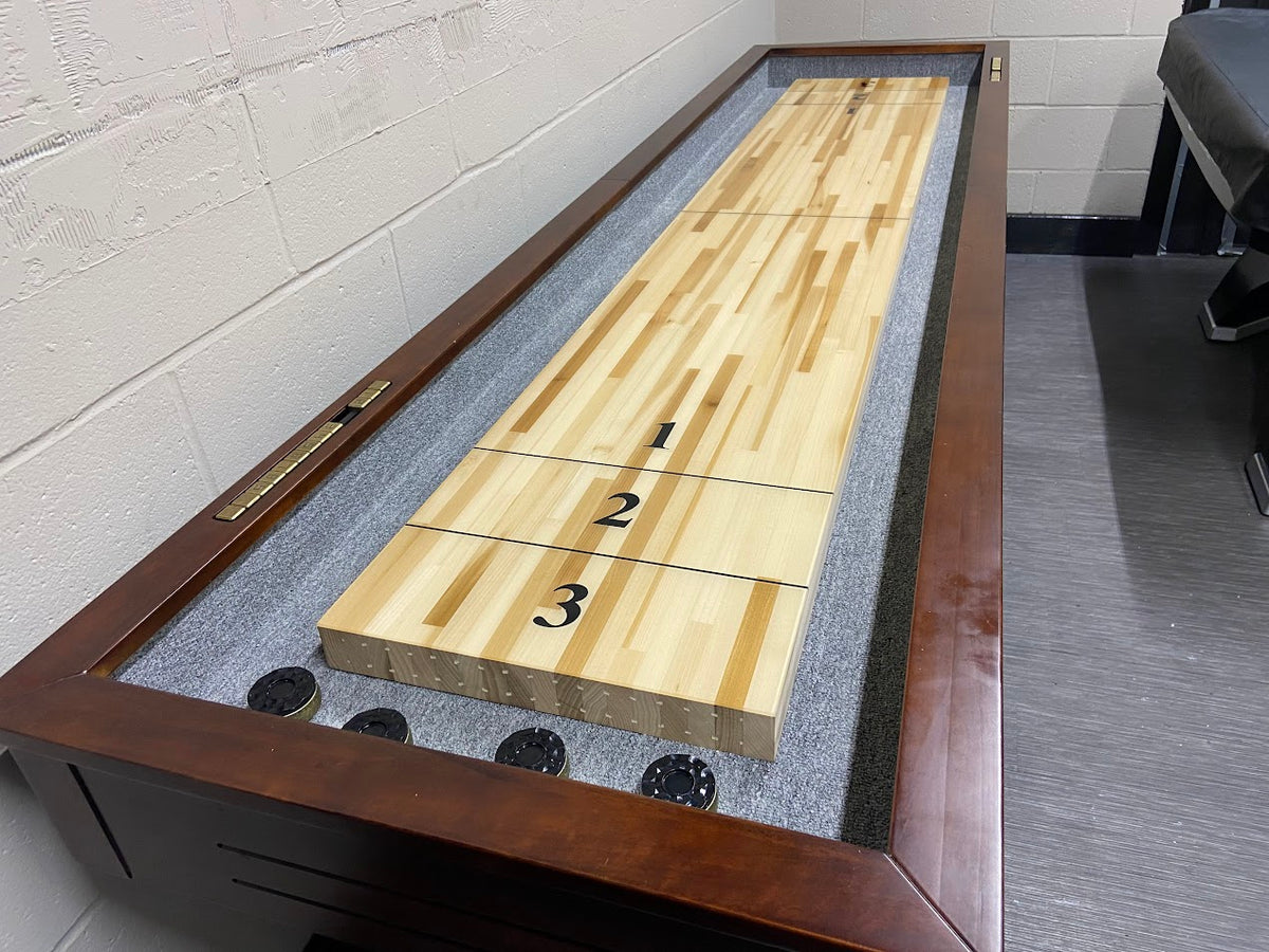 PREOWNED 9 FOOT MAJESTIC SHUFFLEBOARD TABLE IN WALNUT FINISH DELIVERED ...